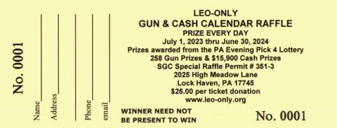 2023 – 2024 LEO Only Calendar Raffle Ticket | LEO Only